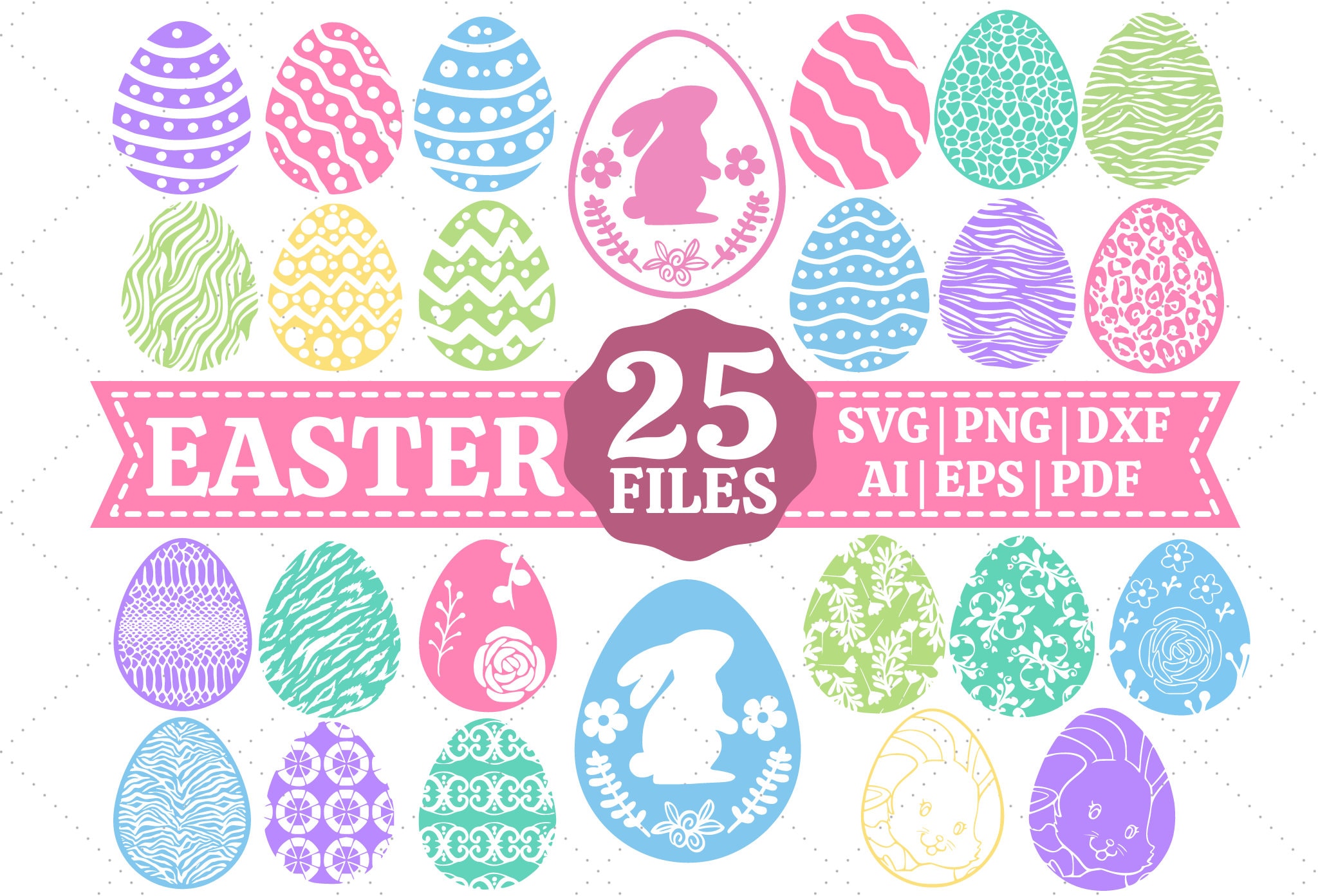 Easter Eggs SVG Bundle Easter SVG Happy Easter SVG - Etsy