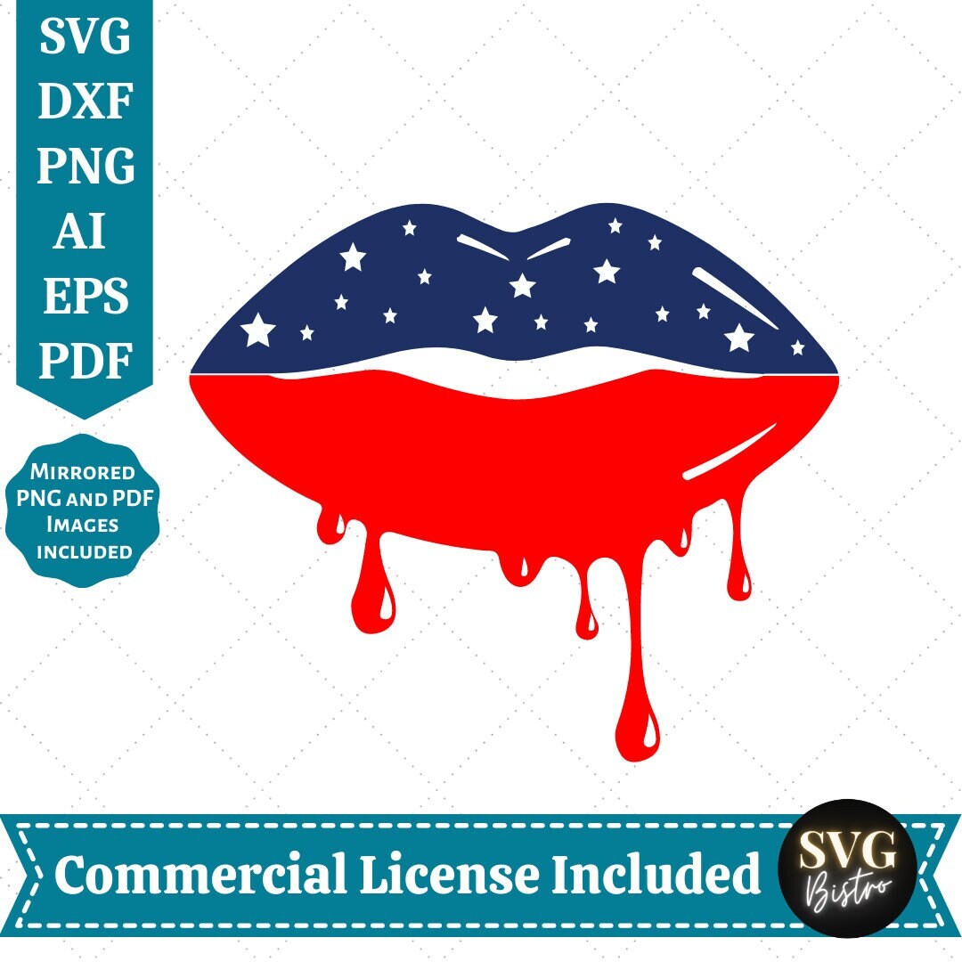 American Lips SVG | 4th of July SVG | America Svg | USA Flag ...