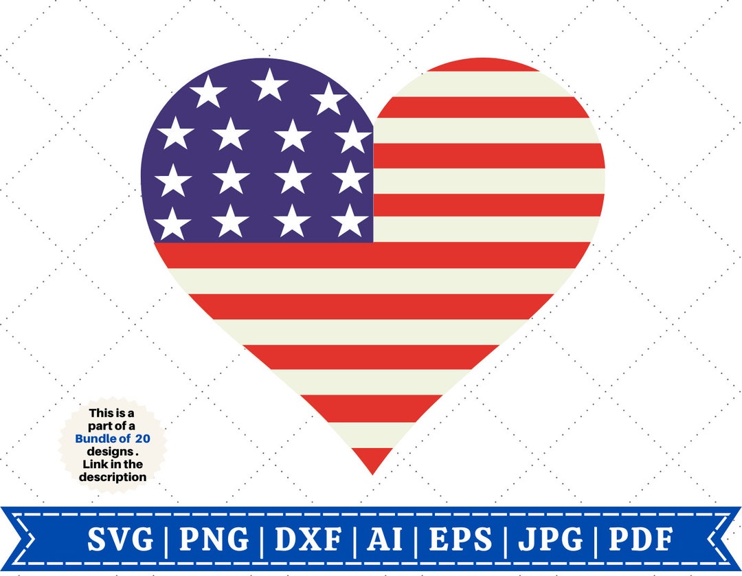 Fourth of July Heart SVG | Happy Fourth of July SVG | America Svg ...