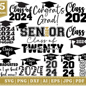 Graduation Senior SVG Bundle | Class of 2024 SVG | Senior 2024 SVG ...