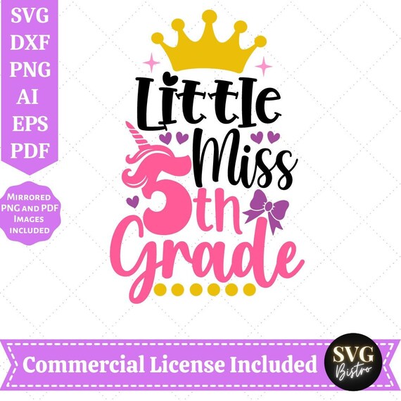 Fifth Grade SVG Queen SVG Unicorn SVG Back to School Svg - Etsy