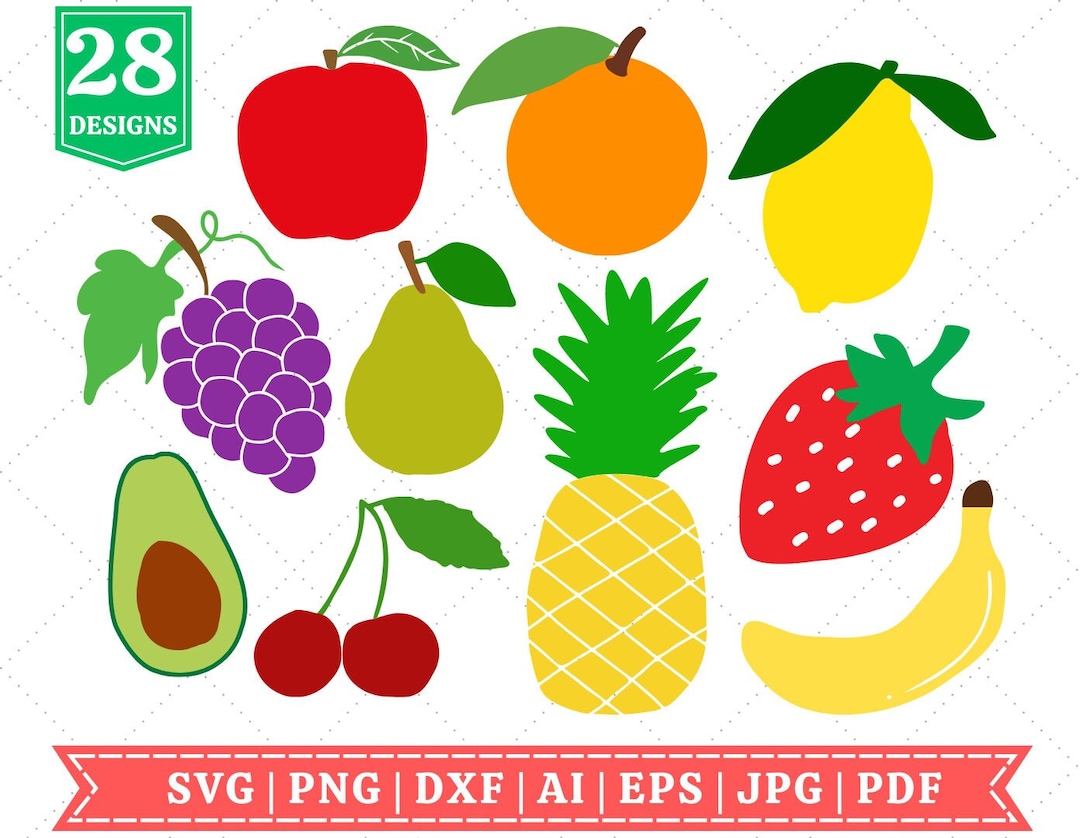 Fruits SVG Bundle | Tropical Fruit SVG | Apple SVG | Lemon Svg ...