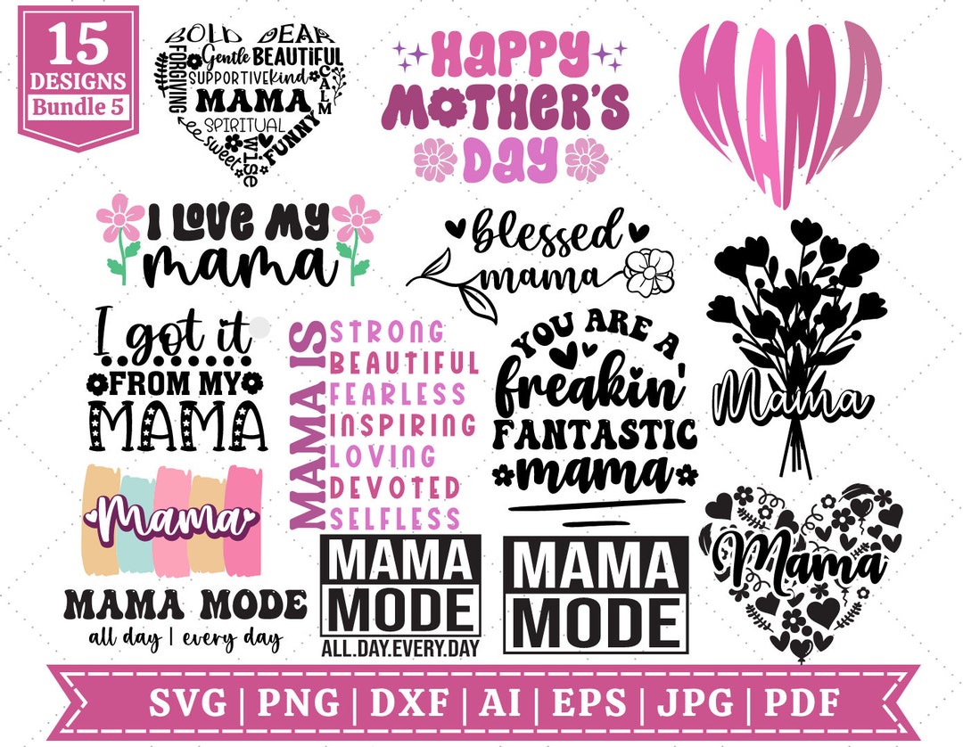 Mama SVG Bundle | Mother's Day SVG Bundle | Mom Life | Retro Mom Svg ...