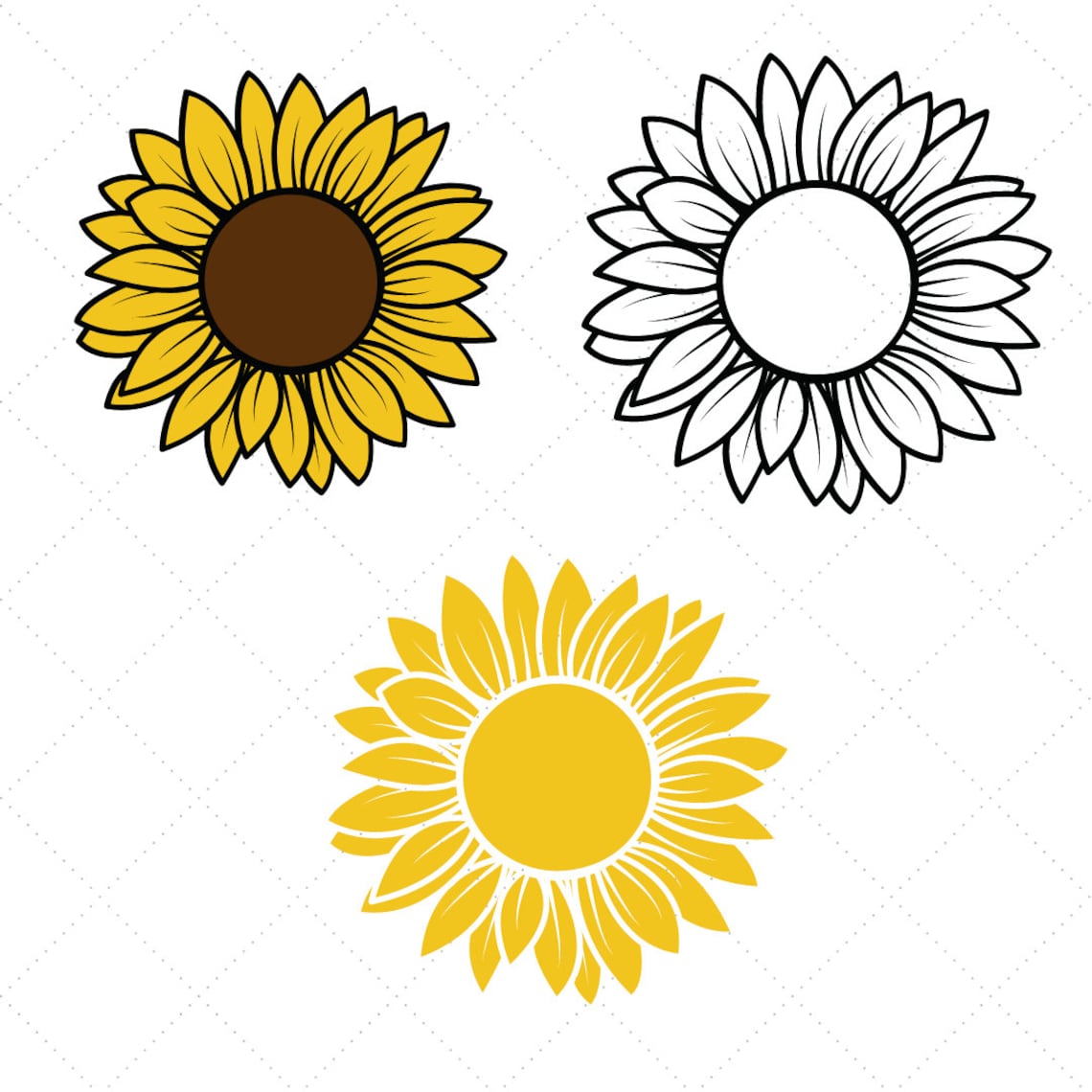 Sunflower SVG Bundle Sunflower SVG Sunflower Monogram Svg - Etsy