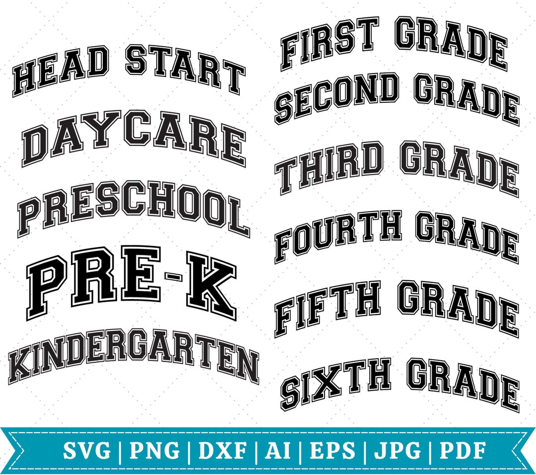 Back to School SVG Bundle, Grade Level SVG, Pre K, 1st, 2nd, 3rd Grade ...