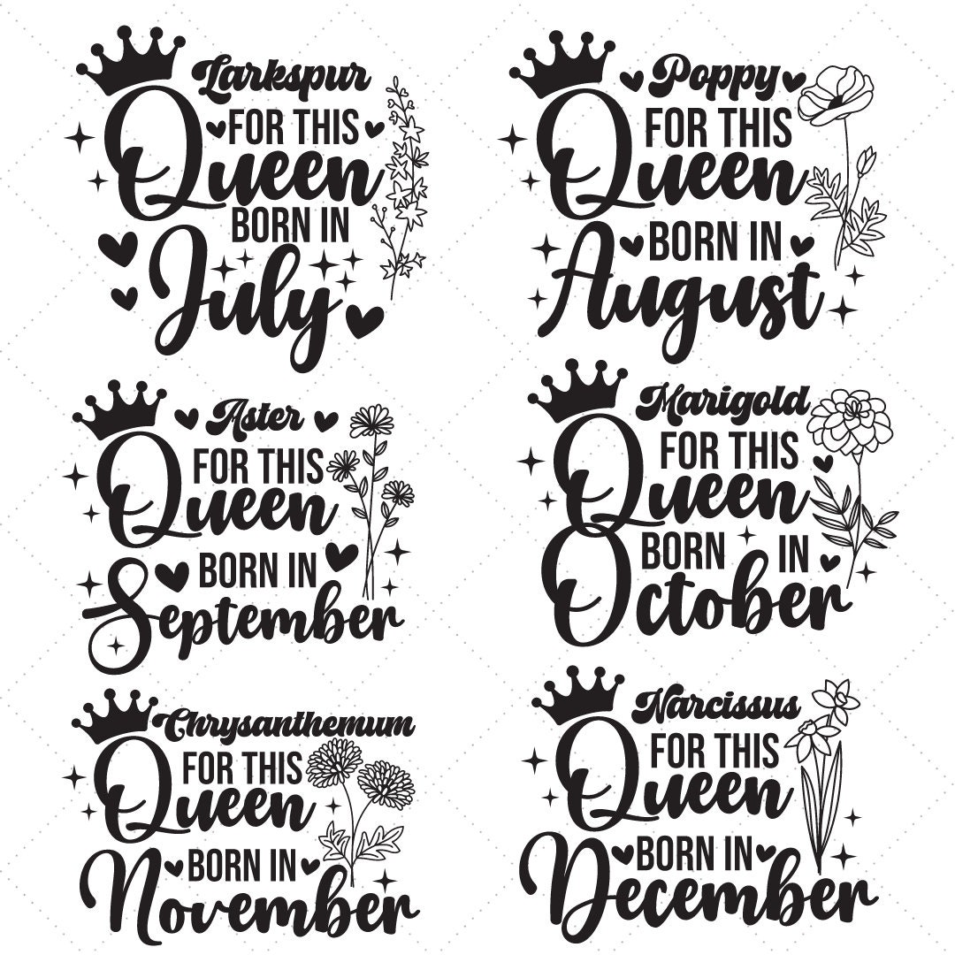 Birthday Month SVG Bundle | Birthday Flower Bundle | Happy Birthday SVG ...