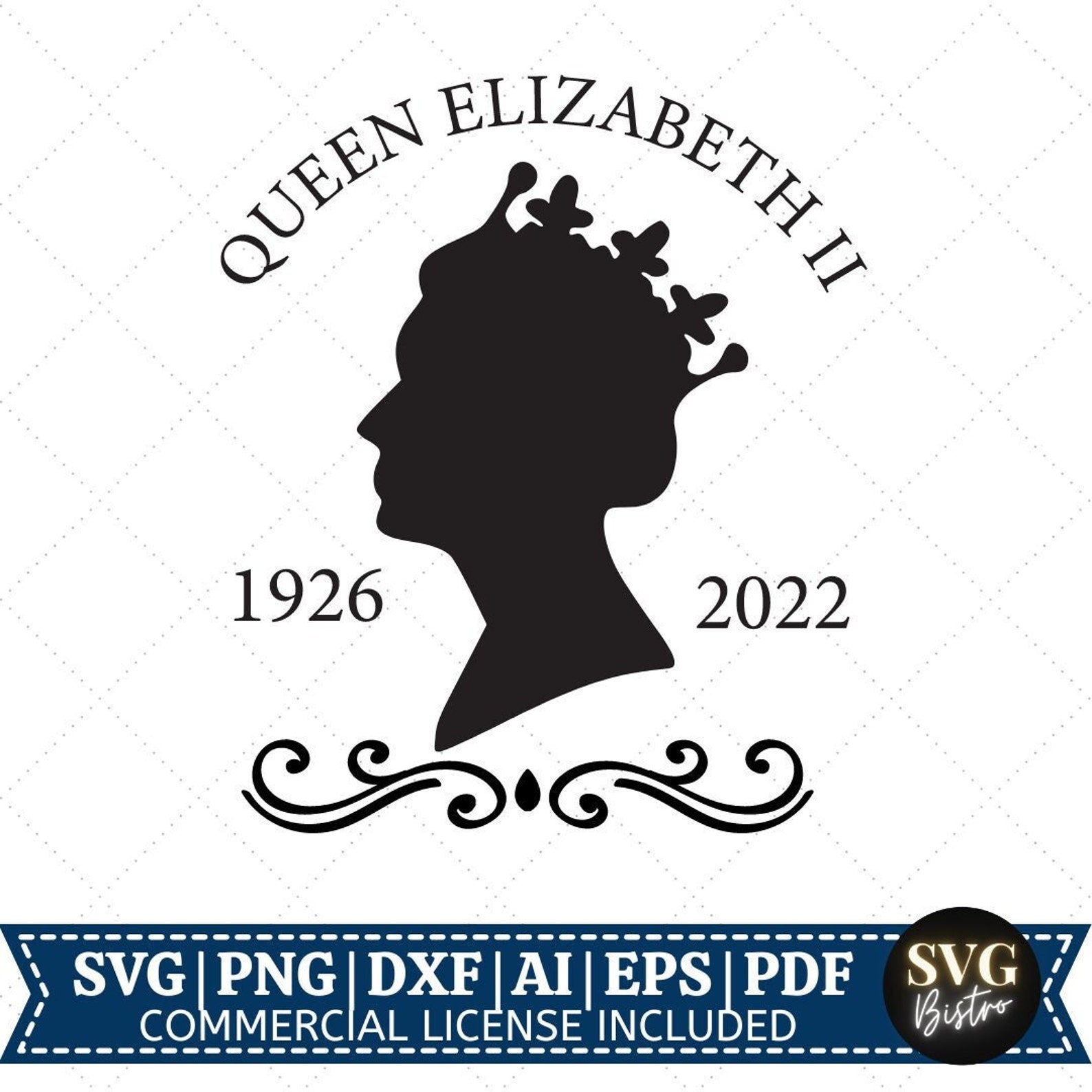 Queen Elizabeth II SVG Rest in Peace Svg 1926 2022 Svg - Etsy