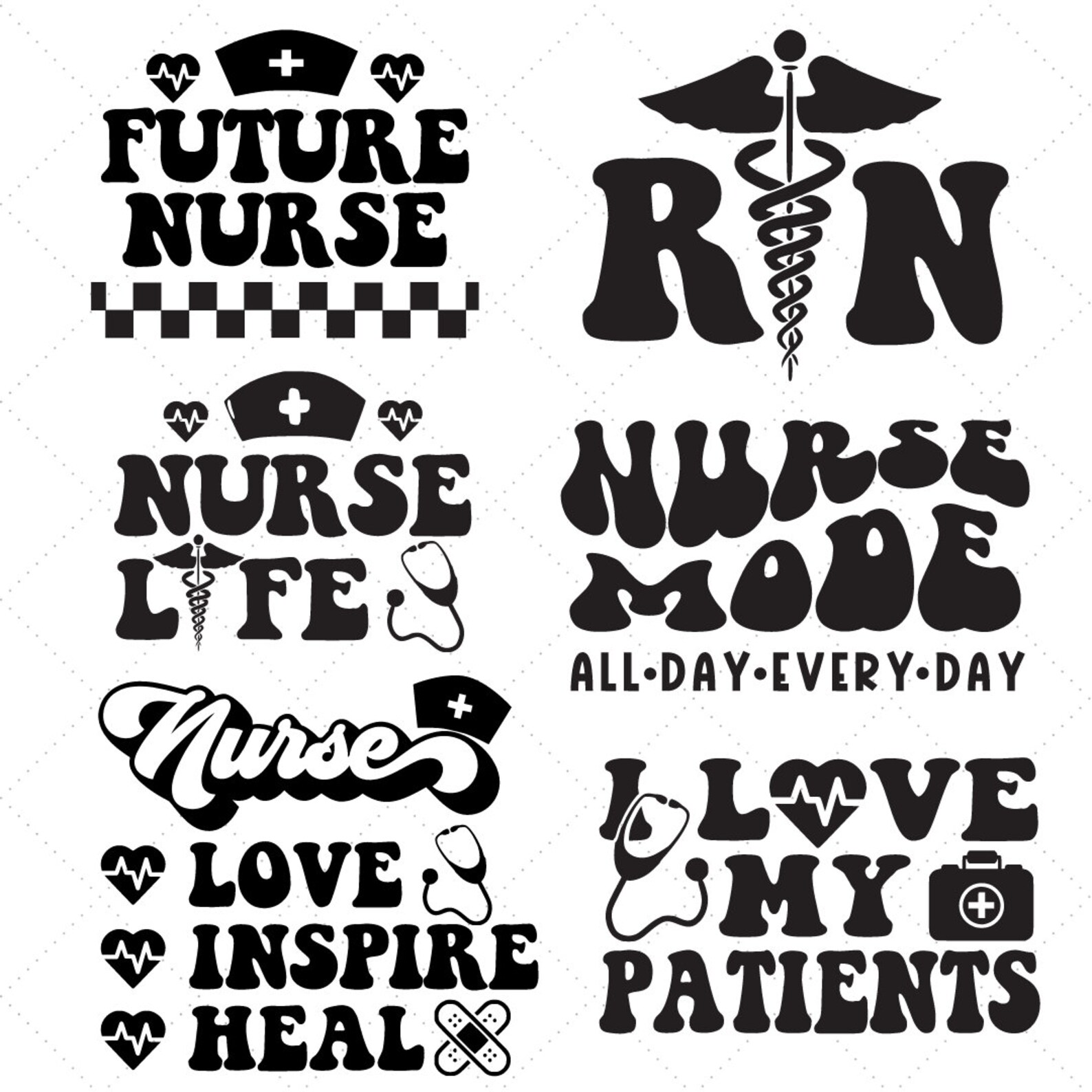 Retro Nurse SVG Bundle Nurse Quotes SVG Nurse Shirt Svg - Etsy