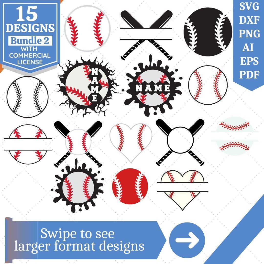 Baseball Monogram SVG Bundle | Softball SVG | Monograms SVG | Baseball ...
