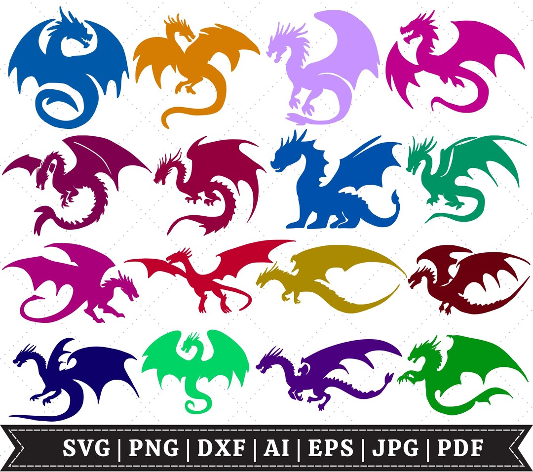 Dragon SVG Bundle, Dragons SVG, Medieval Svg, Fire Dragon Svg ...