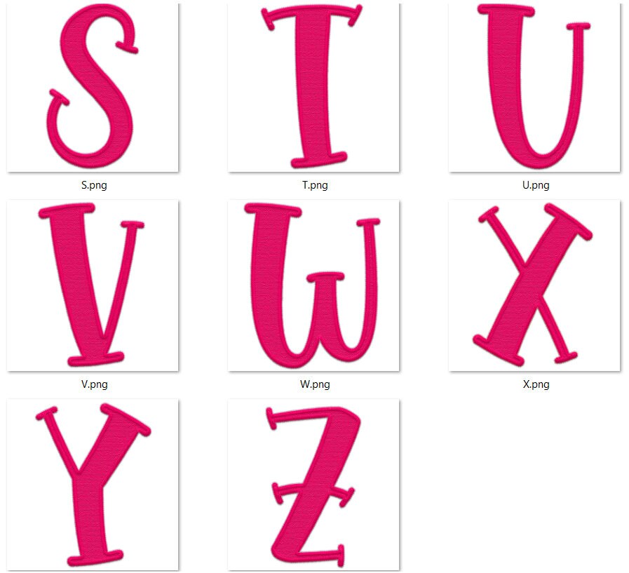 Embroidered-effect Alphabet PNG Bundle Stitch-effect Letters - Etsy