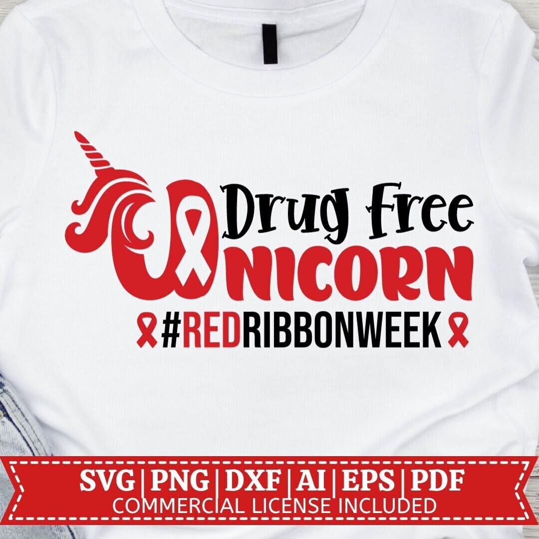 Drug Free Unicorn SVG | Red Ribbon Week SVG | No to Drugs | Drug Free ...