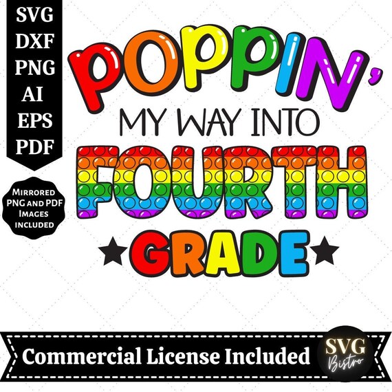 Fourth Grade SVG Poppin My Way SVG Back to School SVG - Etsy