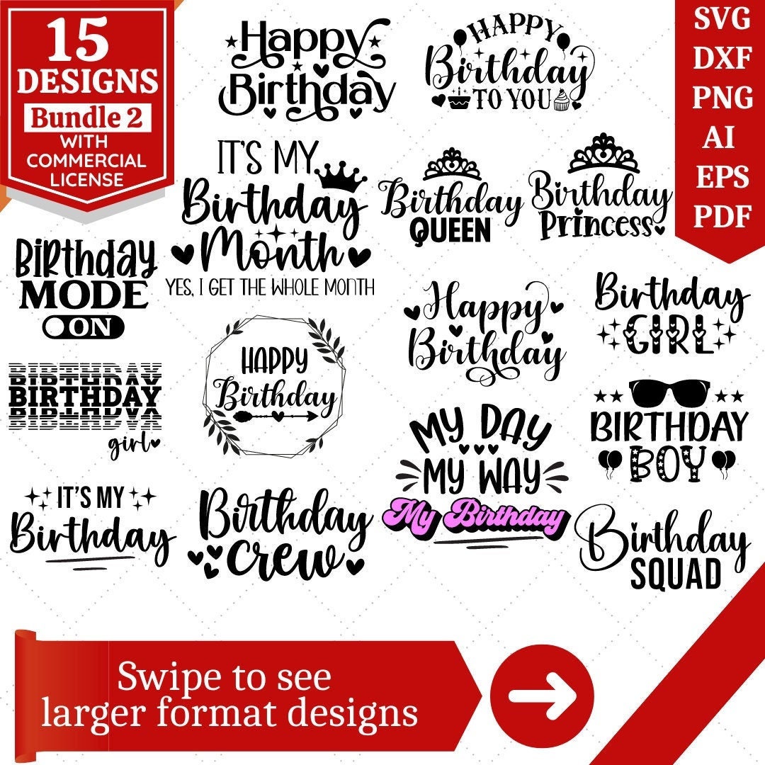 Birthday SVG Bundle | Happy Birthday SVG | Birthday Queen SVG ...