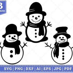 Snowmen SVG Bundle Christmas Decor SVG Bundle Cricut Cut File ...