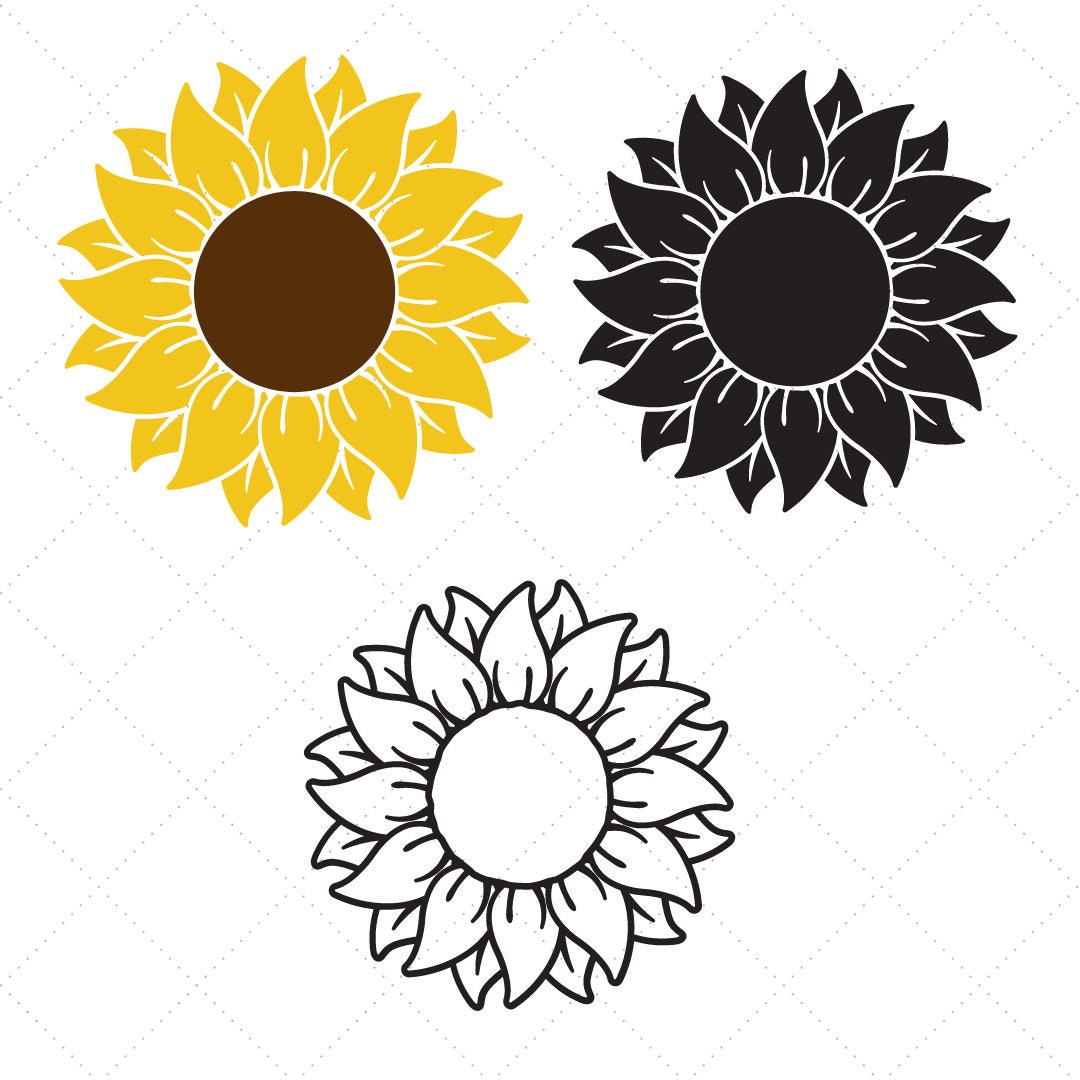 Sunflower SVG Bundle Sunflower SVG Sunflower Monogram Svg - Etsy