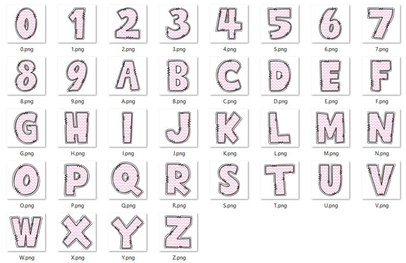 Easter Doodle Alphabet Bundle, Letters With Clipart PNG Letters ...