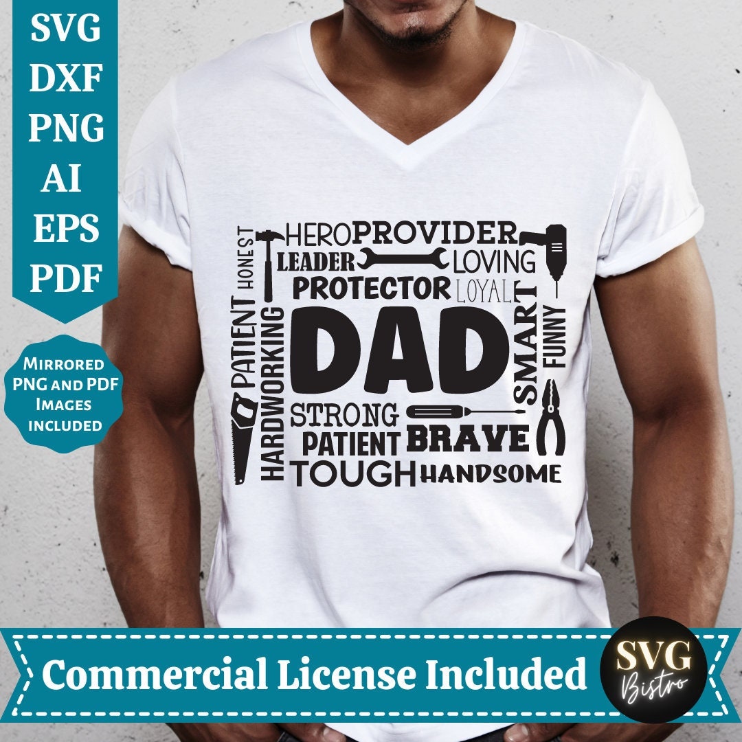 Dad SVG, Daddy Word Cloud SVG, Father's Day SVG, Daddy Svg, Best Dad ...