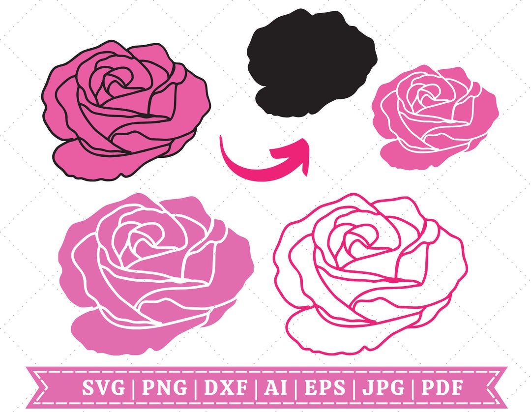 Rose SVG | Layered Rose SVG | Rose Clipart SVG | Flower Svg | Rose ...