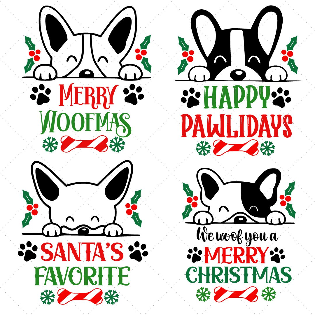Dog Christmas SVG Bundle | Santa Paws SVG | Dog Lovers SVG | Christmas ...
