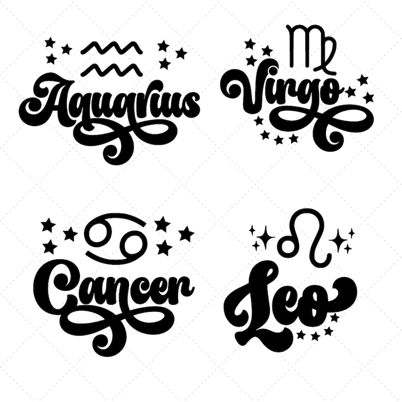 Zodiac Signs SVG Bundle Zodiac SVG Horoscope Svg Retro - Etsy