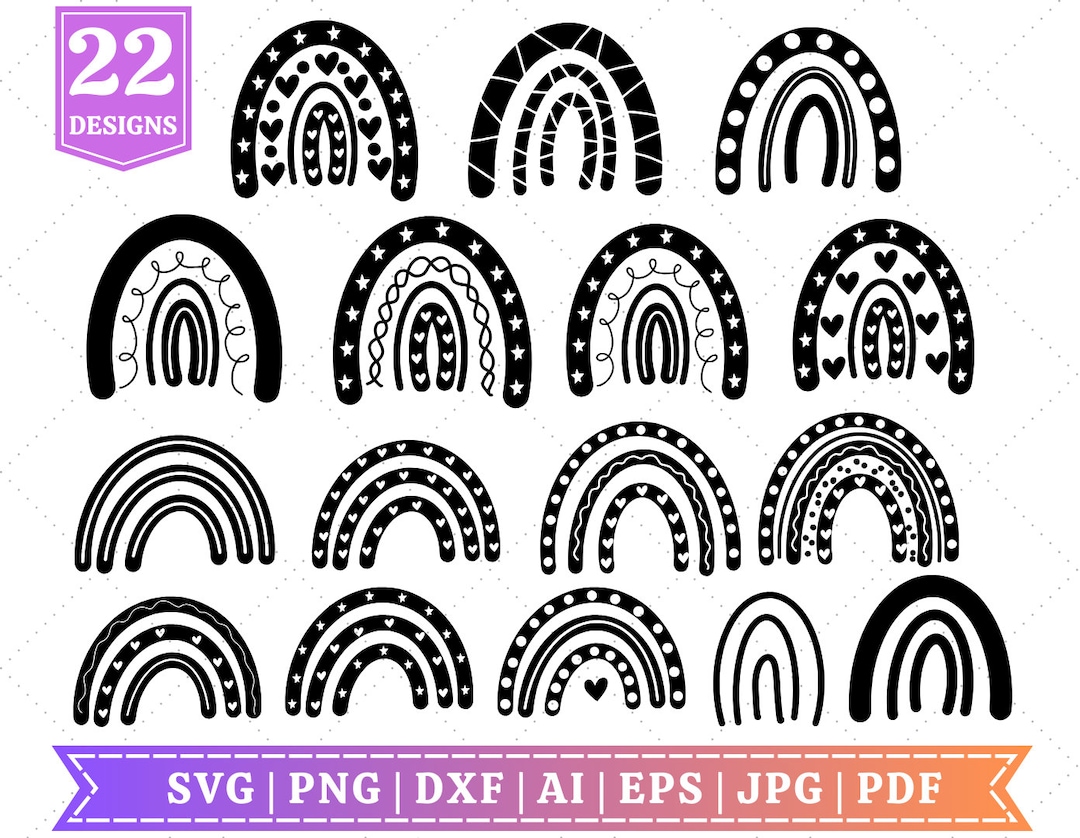 Rainbow SVG Bundle | Cute Rainbow SVG | Rainbow Bundle, Rainbow Clipart ...
