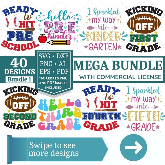 Back to School Mega SVG Bundle School Grade SVG School - Etsy