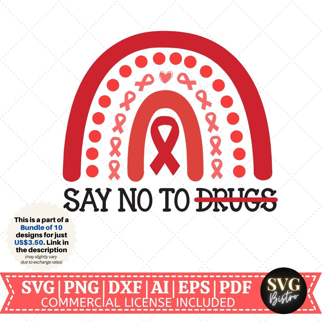 Say No to Drugs SVG Red Ribbon Week SVG No to Drugs SVG - Etsy Singapore