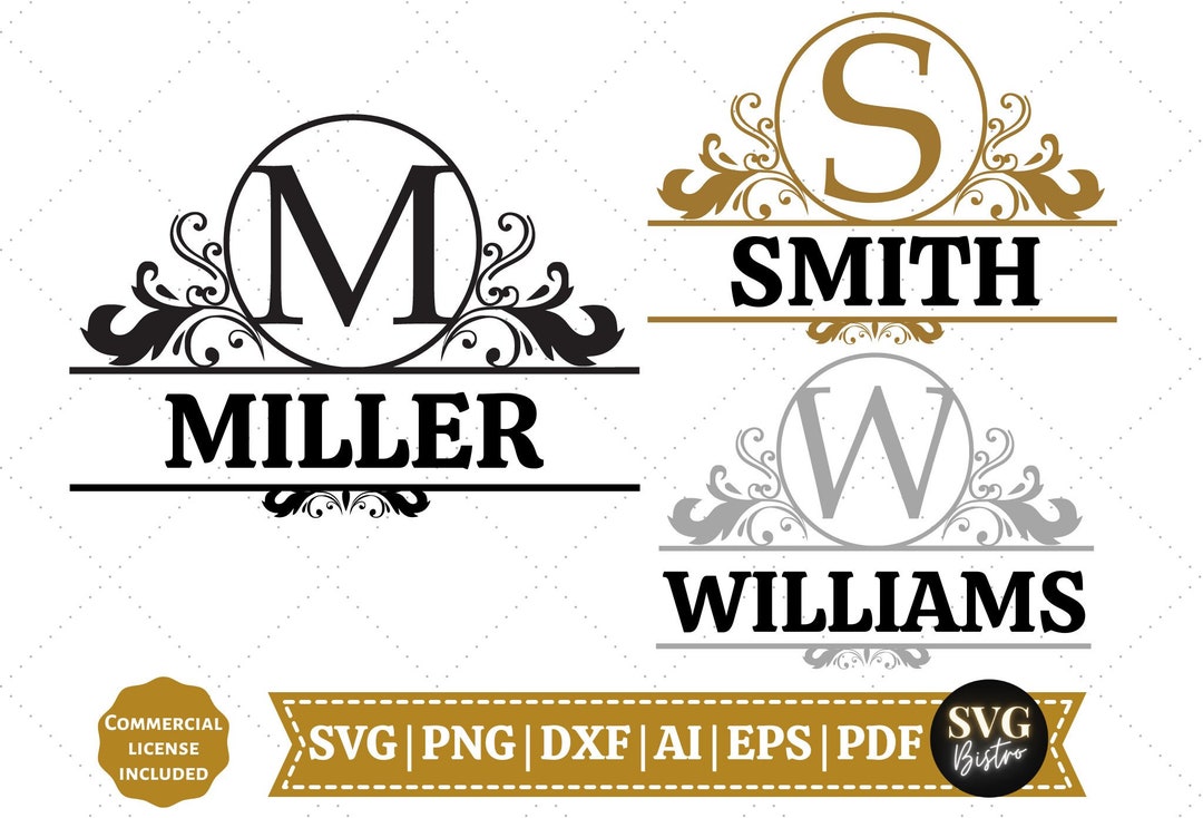 Split Monograms Svg/dxf/png Bundle 1 | Monograms SVG | Alphabet SVG ...
