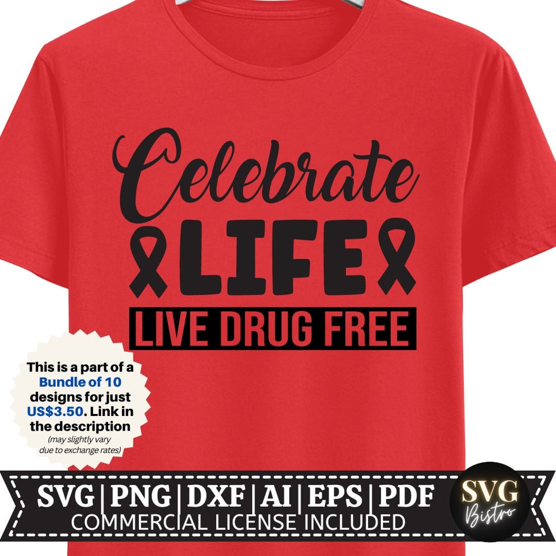 Celebrate Life SVG | Red Ribbon Week SVG | No to Drugs SVG | Drug Free ...