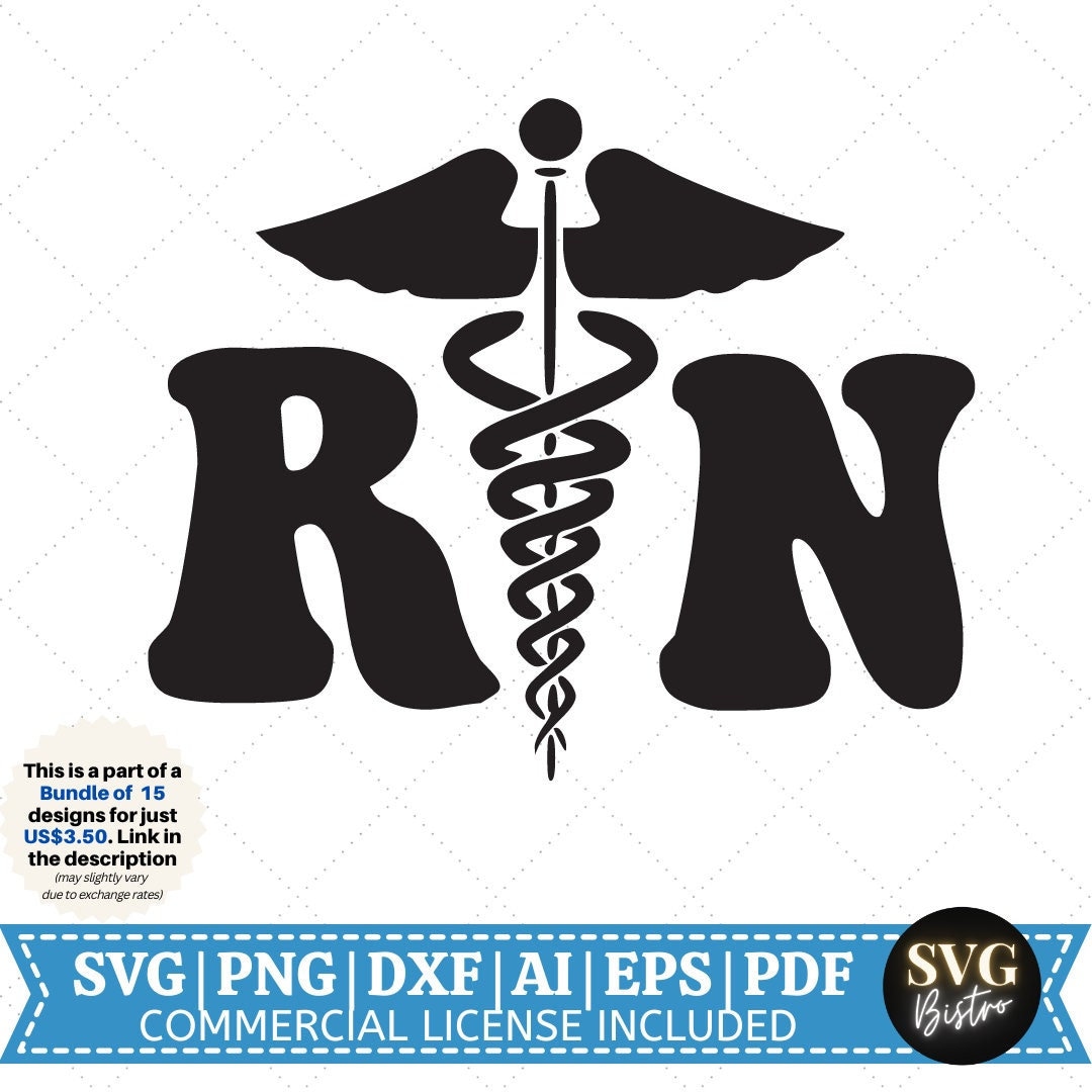 RN Svg | Retro Nurse SVG | Nurse SVG | Stacked Nurse Svg | Retro Svg ...