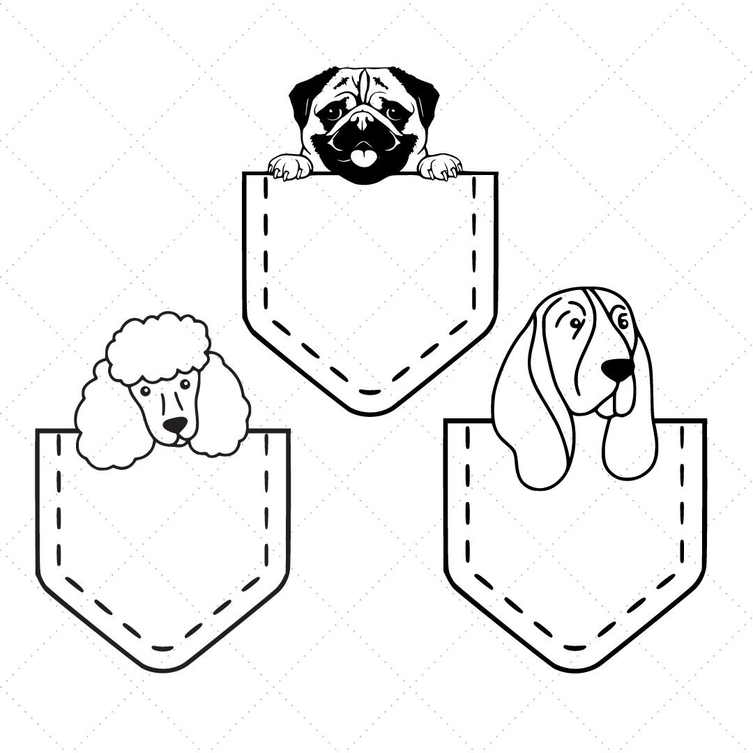 Dog Pockets SVG Bundle | Dogs in Pocket SVG | Dog Lovers SVG | Dog Moms ...