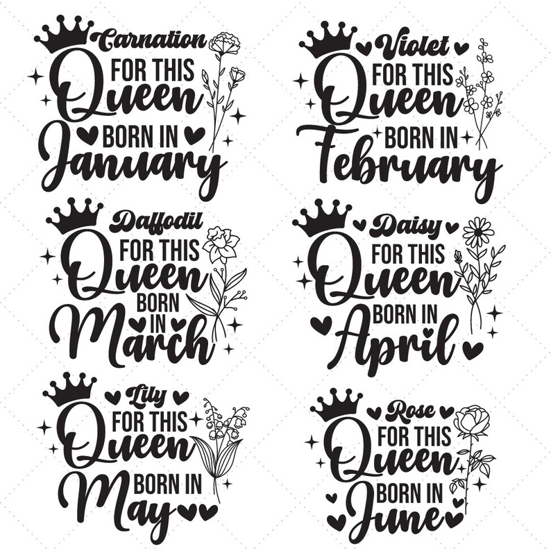 Birthday Month SVG Bundle | Birthday Flower Bundle | Happy Birthday SVG ...