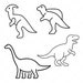 Dinosaur Doodle SVG Bundle Dinosaur Outline SVG Dinosaur Coloring SVG ...