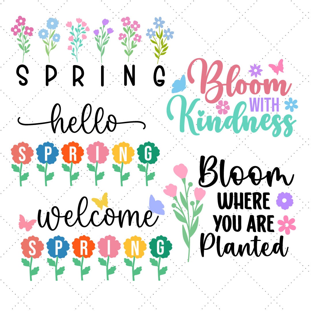 Spring SVG Bundle Flowers SVG Bundle Leaves SVG Spring - Etsy