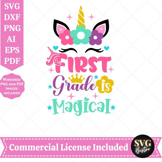 First Grade SVG Unicorn SVG Back to School SVG School - Etsy