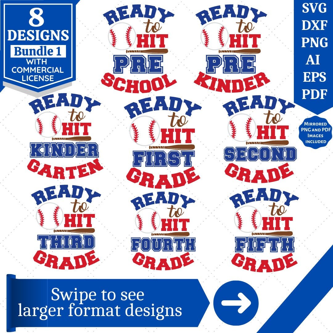 Back to School SVG Bundle | Baseball SVG | School Grade SVG | Baseball ...