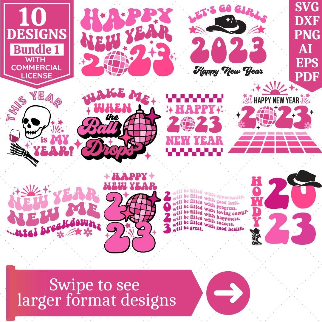 Retro New Year SVG Bundle New Year SVG Bundle New Year - Etsy