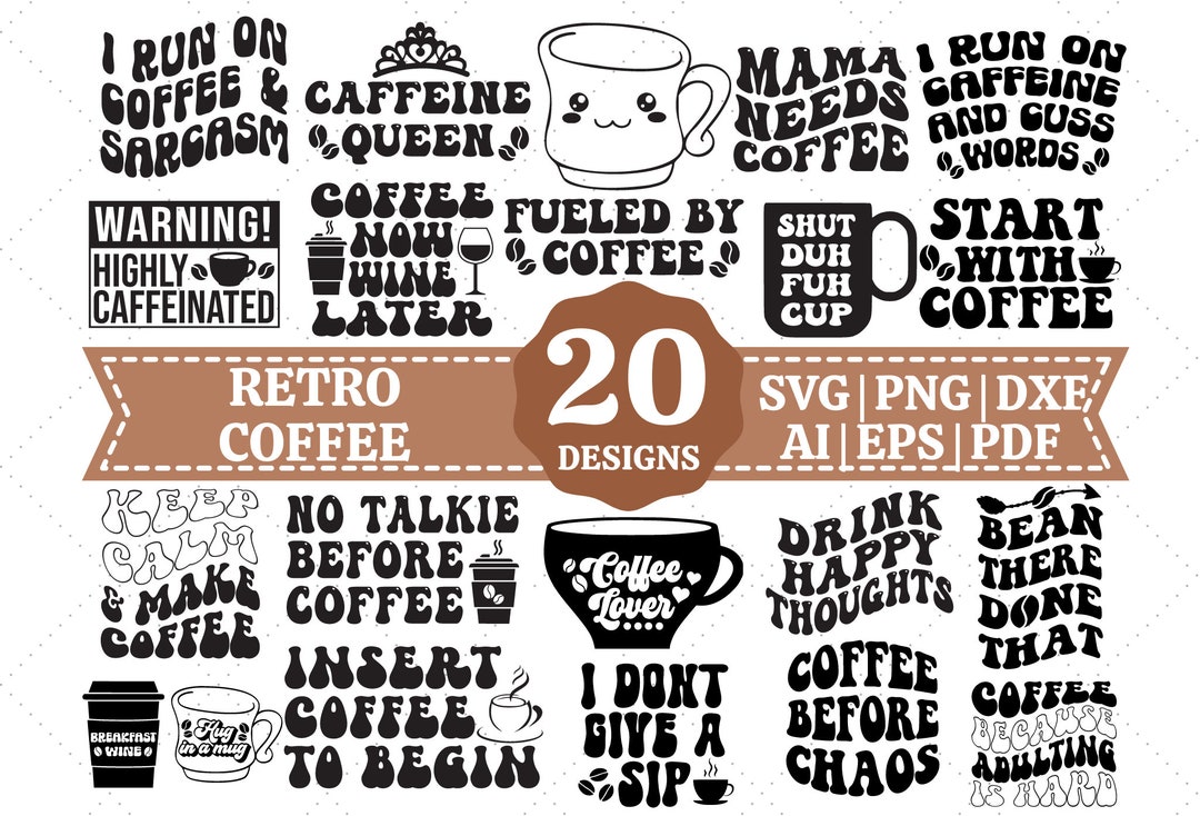 Retro Coffee SVG Bundle | Coffee SVG Bundle | Coffee Lover SVG | Retro ...
