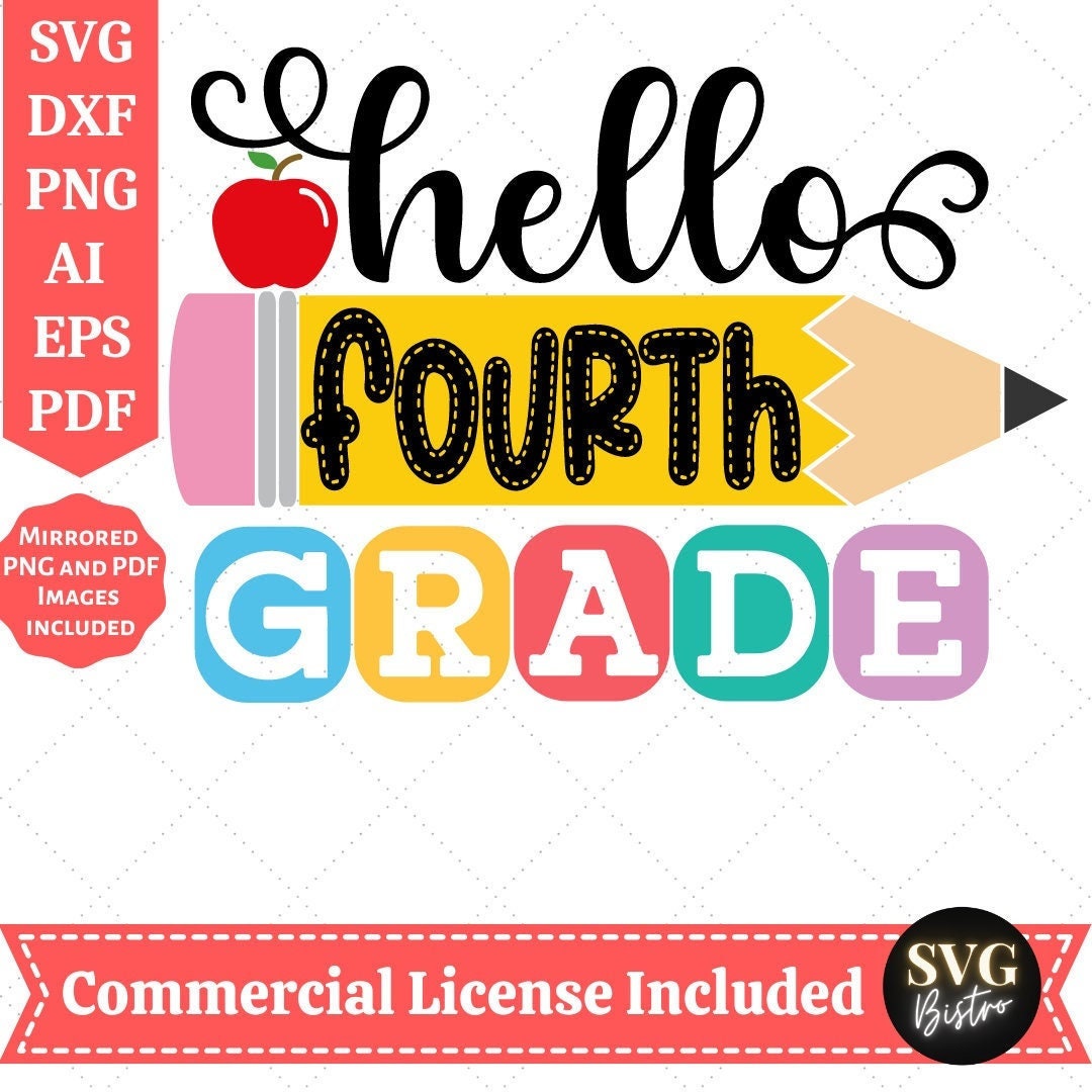 Fourth Grade SVG | Back to School SVG | School Shirt Svg | Kid Shirt ...