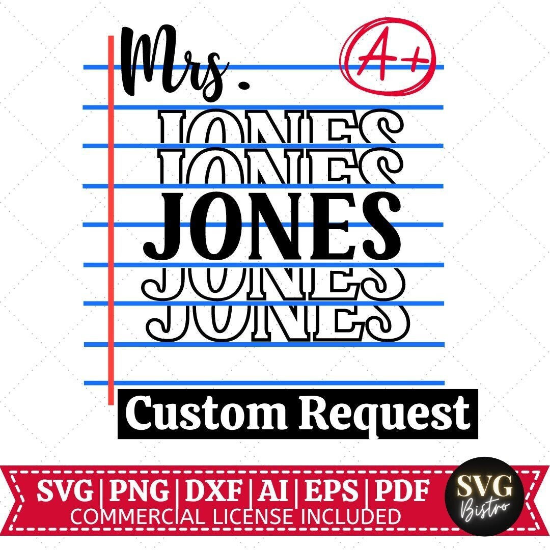 Customized Teacher Shirt Jones SVG Teacher Shirt SVG - Etsy