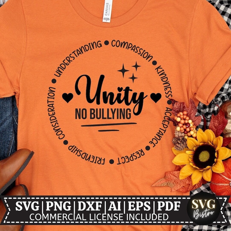 Unity No Bullying SVG Anti Bullying SVG Unity Day Shirt - Etsy