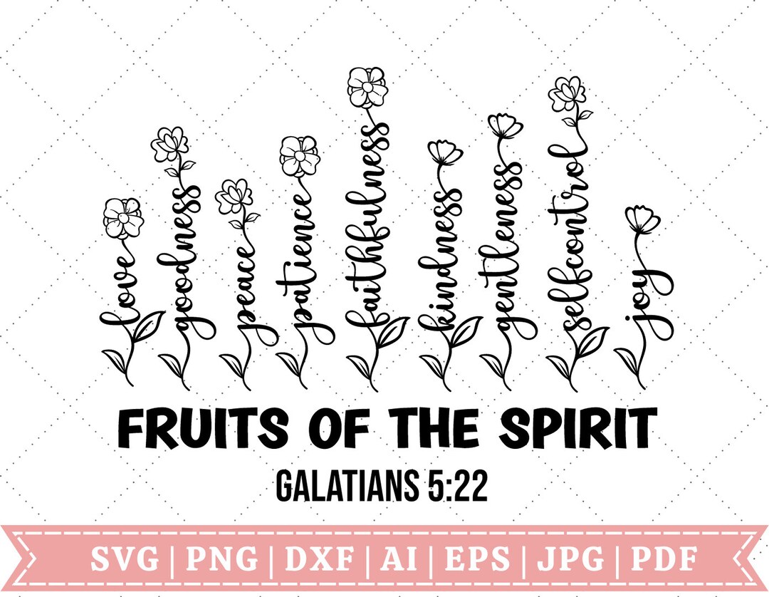 Fruits of the Spirit SVG | Galatians 5:22 | Jesus | Faith | Pray | Religious | Christian Quote ...