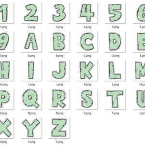 Easter Doodle Alphabet Bundle, Letters With Clipart PNG Letters ...