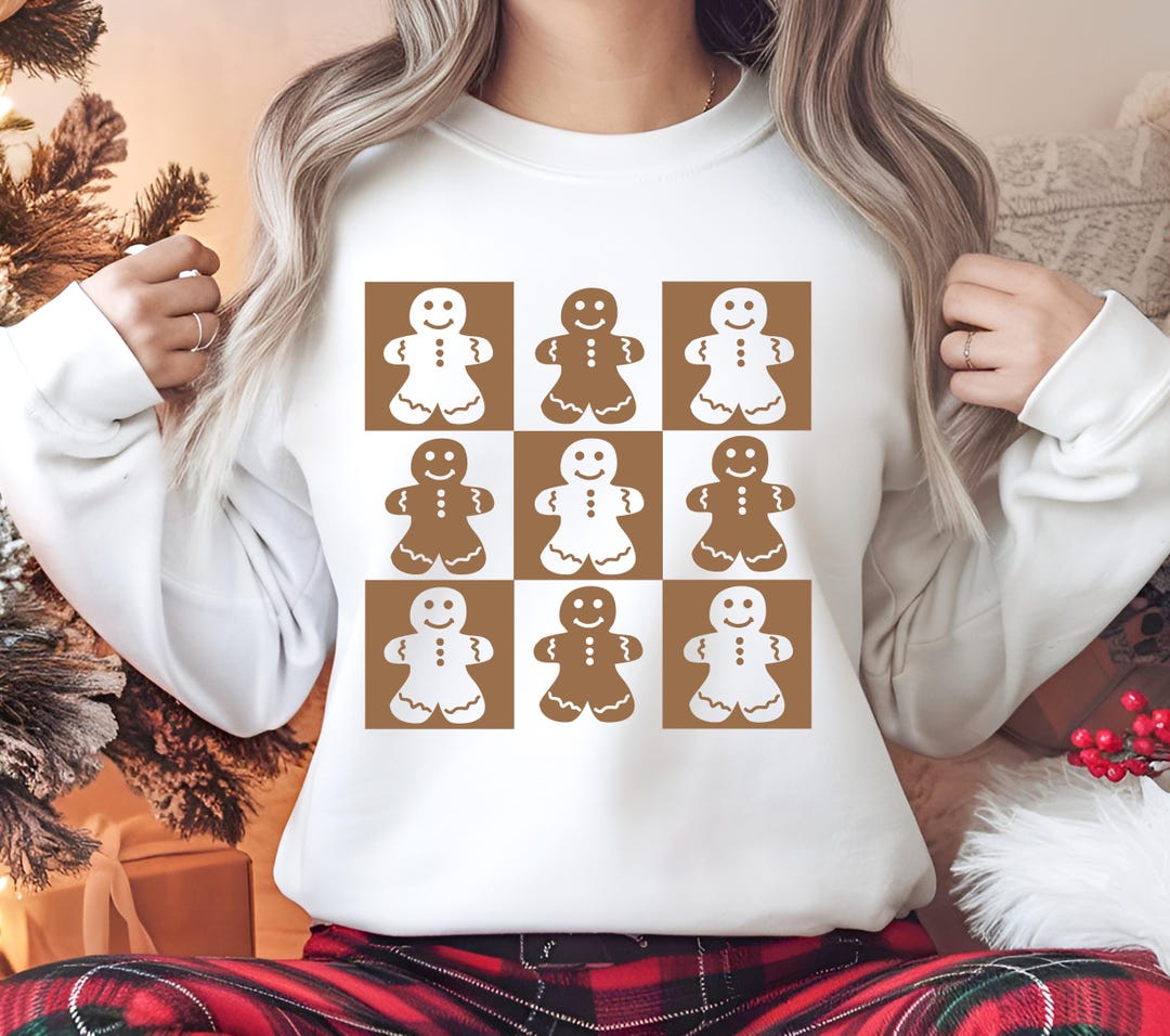 Retro Checkered Gingerbread Man PNG, Christmas Tree Checkered PNG ...