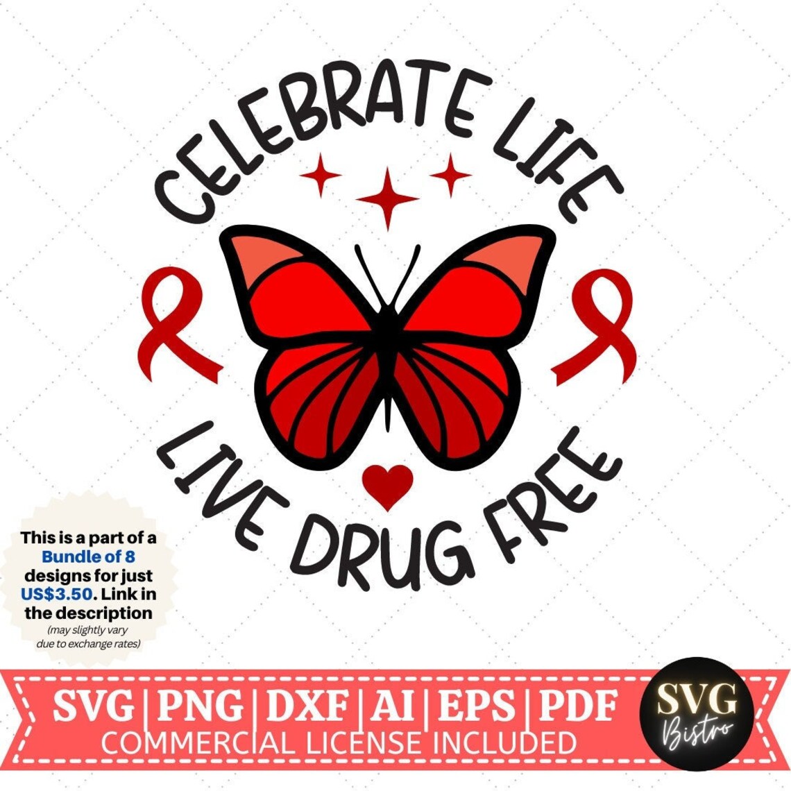 Celebrate Life SVG Red Ribbon Week SVG No to Drugs SVG - Etsy