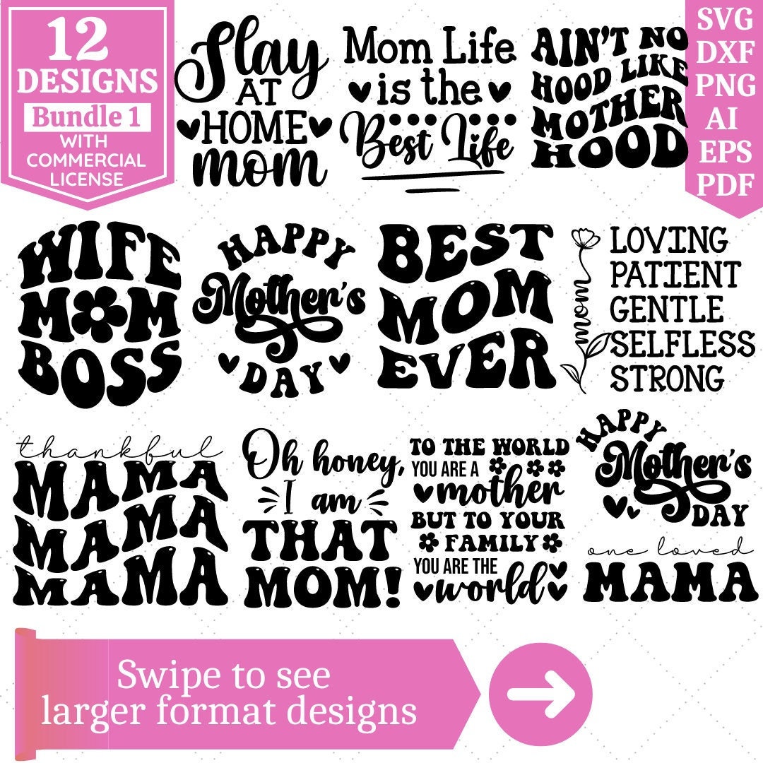 Mama SVG Bundle | Mother's Day SVG Bundle | Mom Life | Retro Mom Svg ...