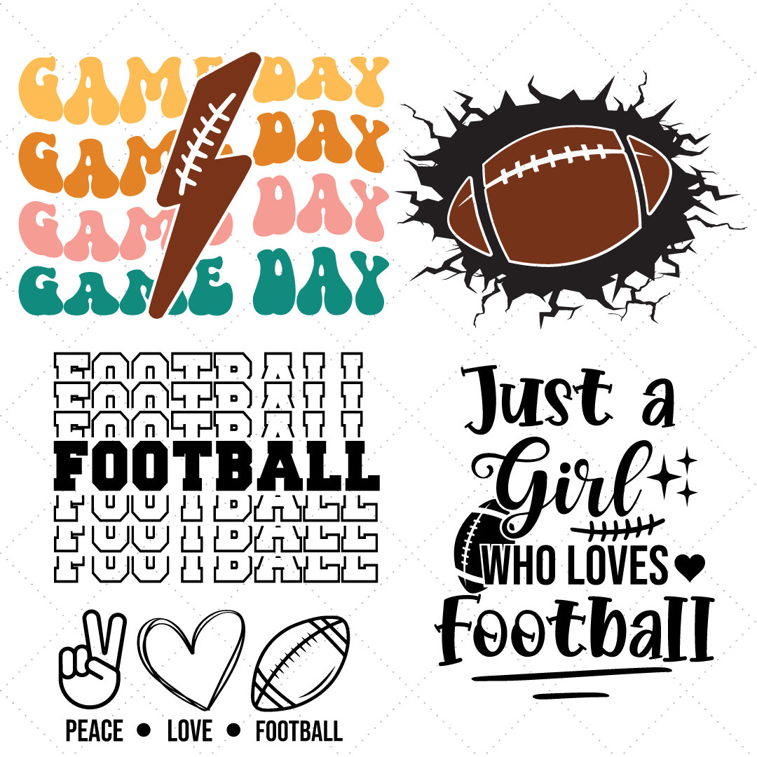 Football SVG Bundle Football Designs SVG Football SVG - Etsy