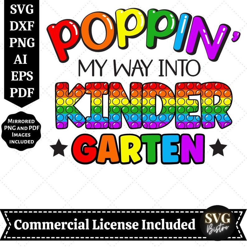 Kindergarten SVG Poppin My Way SVG Back to School SVG - Etsy