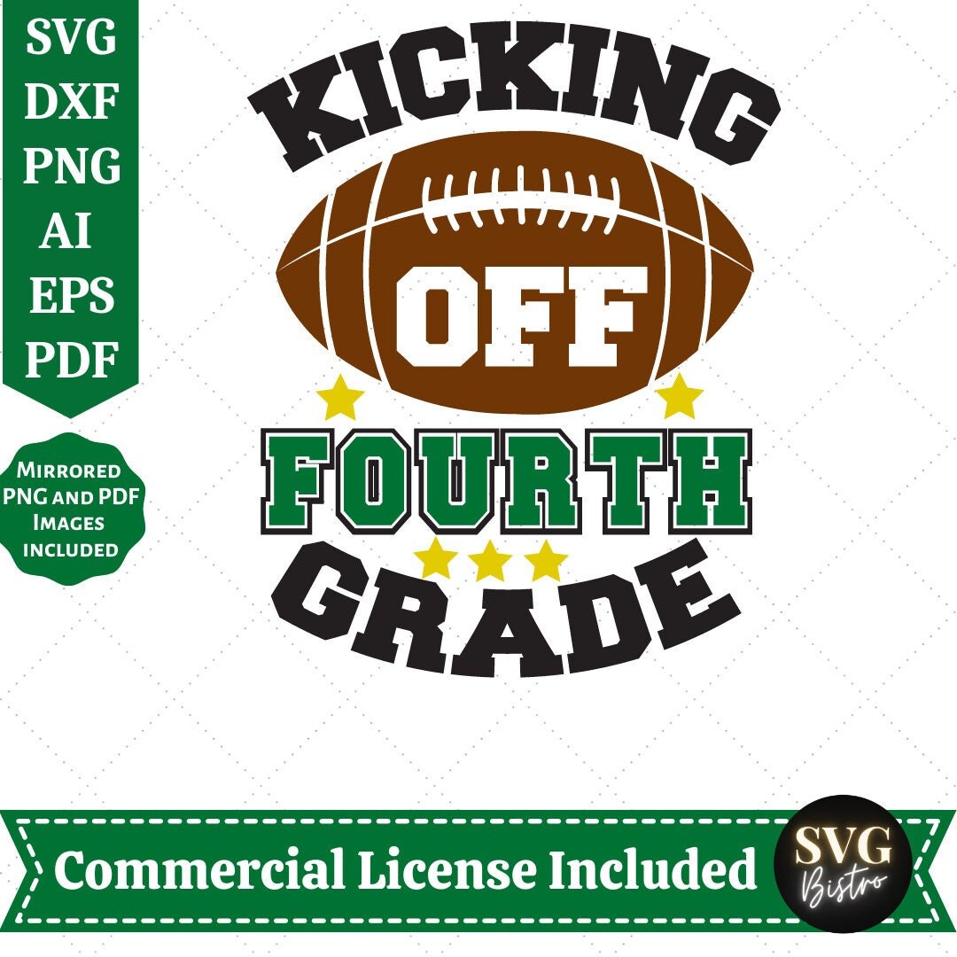 Fourth Grade SVG | Football SVG | Back to School SVG | School Shirt Svg ...